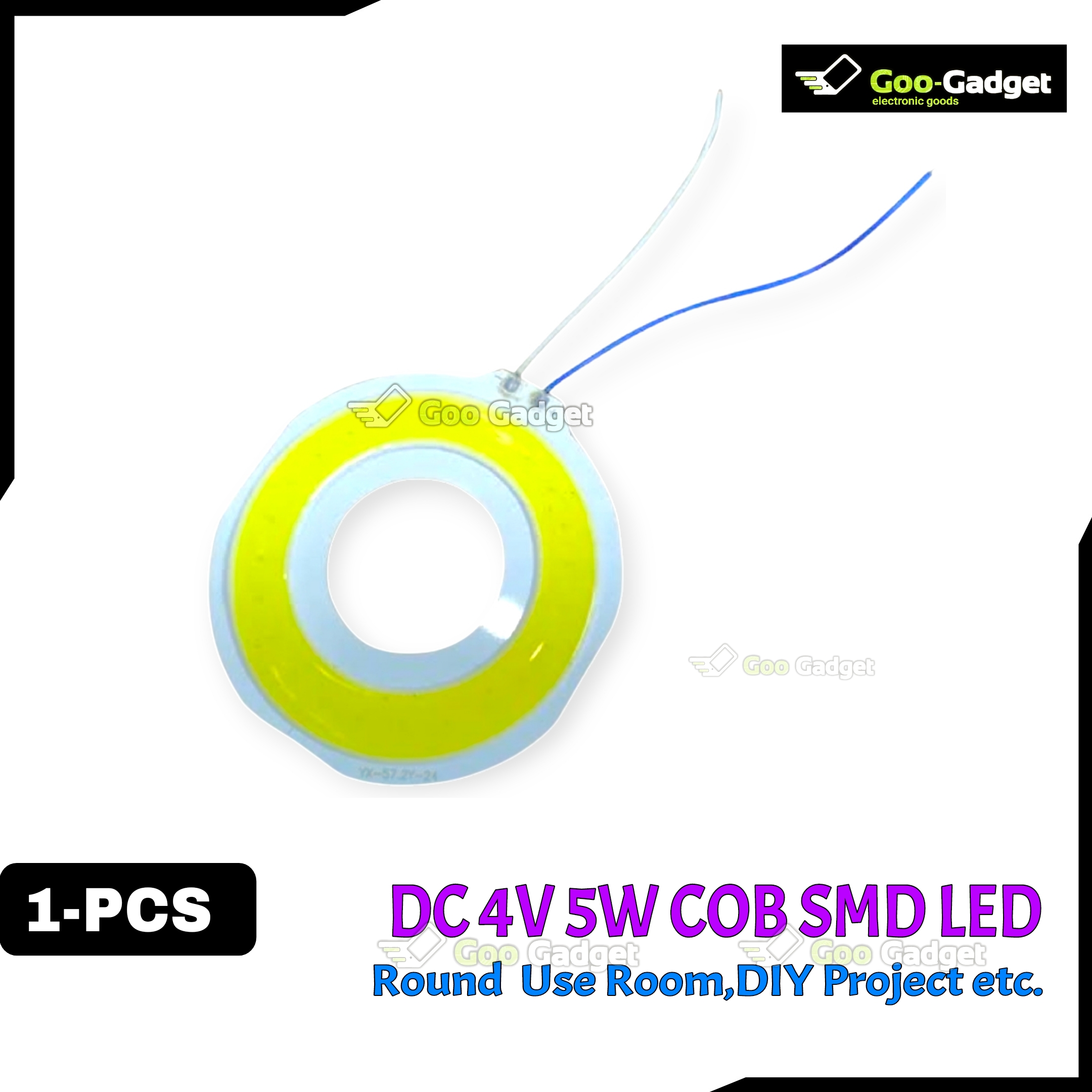 DC 4V 5W White Round COB SMD LED Light Chip | YX-57.2Y-24 Ultra Bright ...